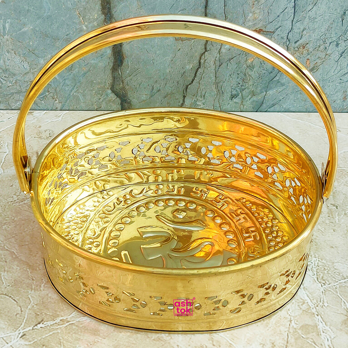 Brass Oval Shape Phool Butti, Temple Basket, Puja Butti – Cherrypick